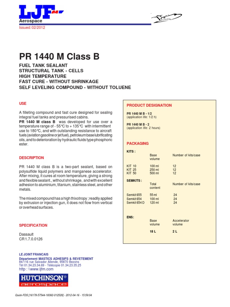 PR 1440 M Class B - Tds - LJF - Silmid | PDF | Solvent | Petroleum