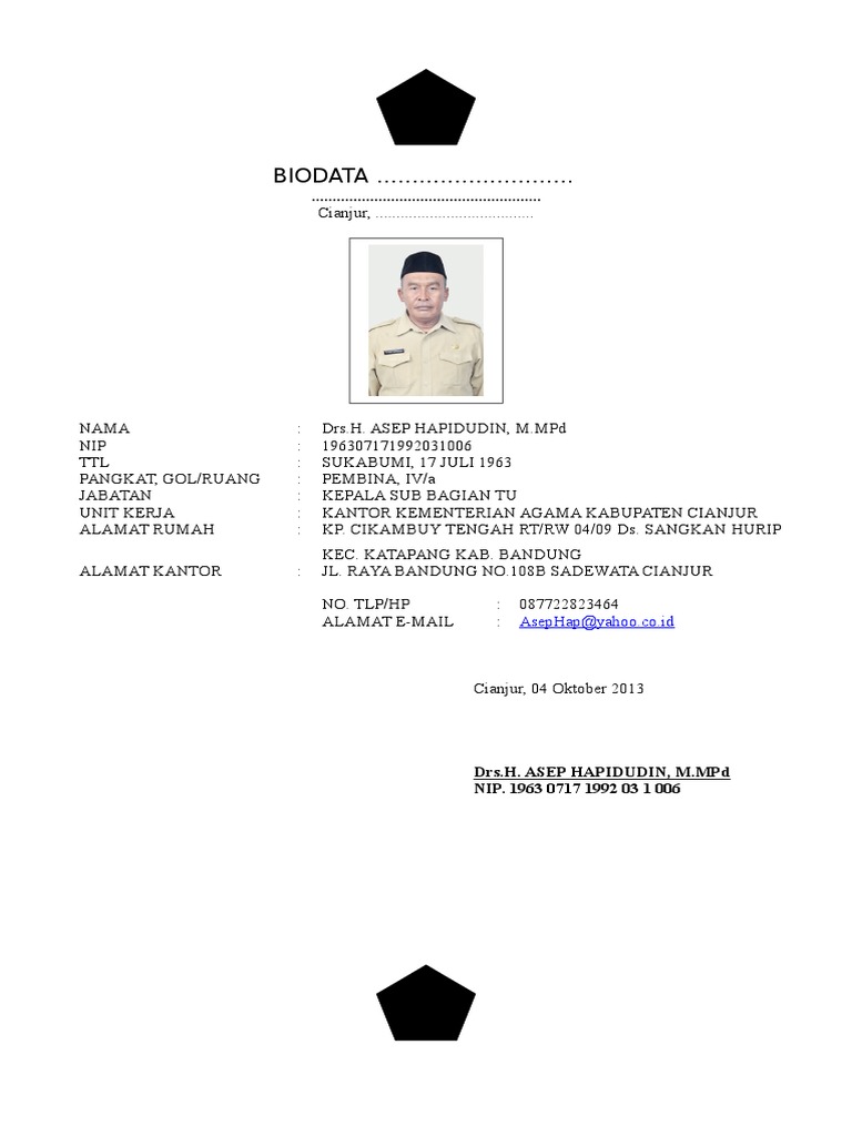 Biodata Peserta (Ber-Photo) | PDF