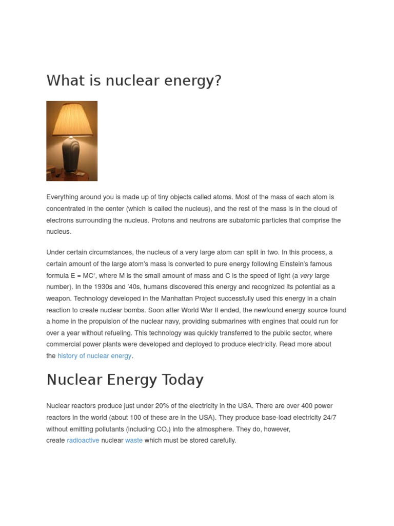 Nuclear Energy | PDF | Hydroelectricity | Waste Management