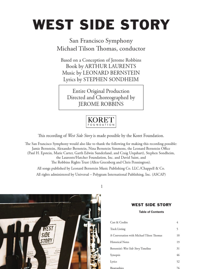 West Side Story - Booklet | PDF | Musical Theatre | Performing Arts