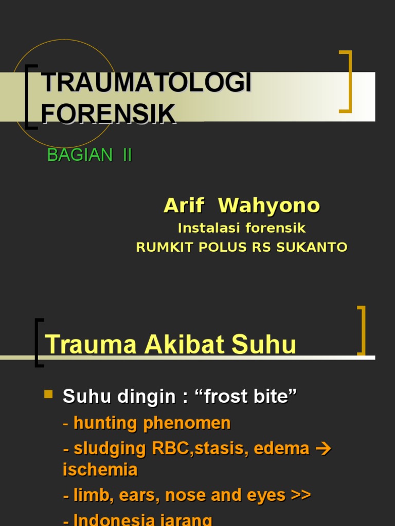 Traumatologi Forensik 2 | PDF