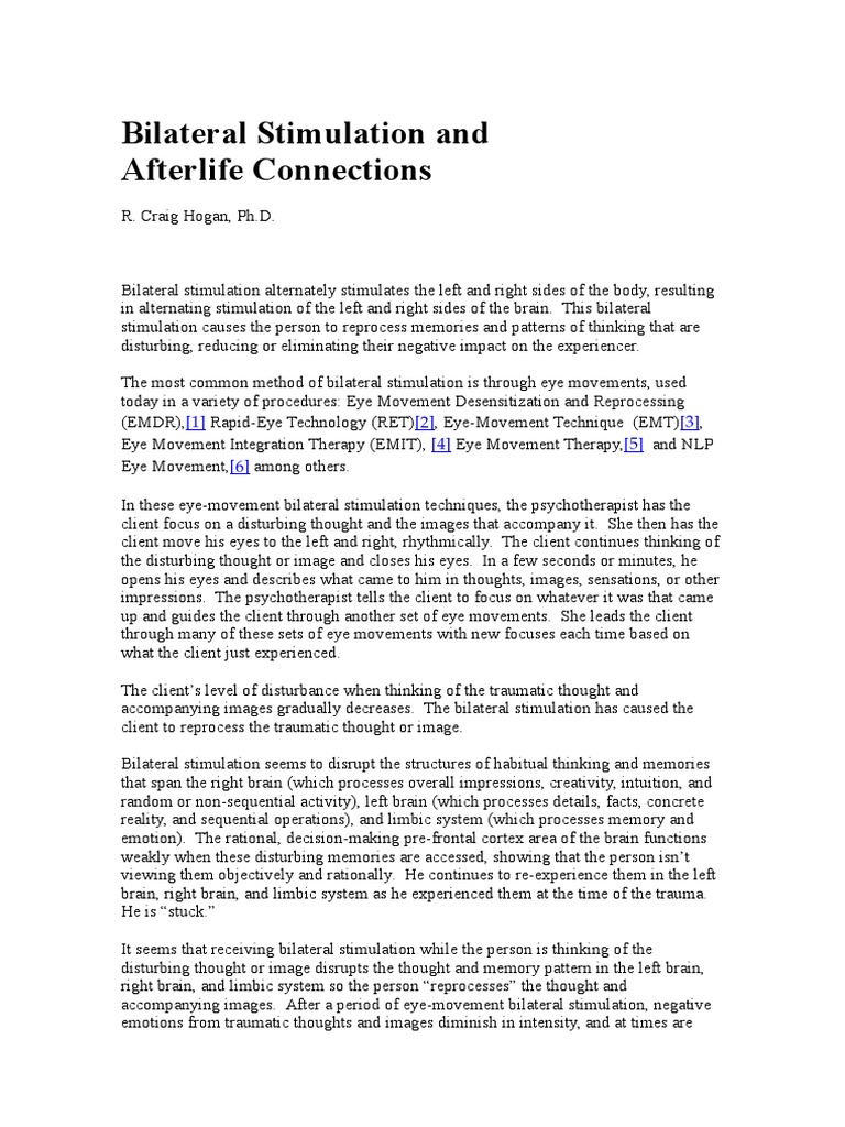 Afterlife Therapy: Bilateral Stimulation | PDF | Eye Movement ...