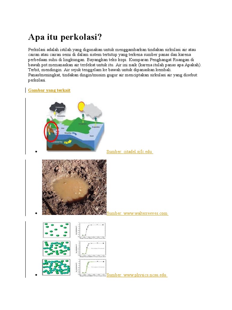 Apa Itu Perkolasi | PDF