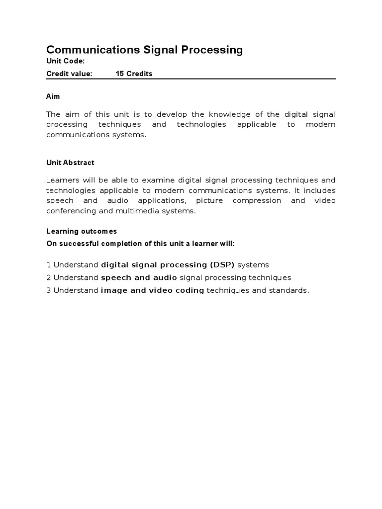 Digital Signal Processing in Communications | PDF | Digital Signal ...
