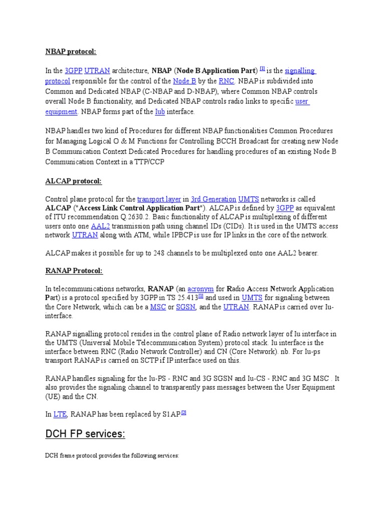 3Gpp Utran Signalling Protocol Node B RNC User Equipment Iub | PDF ...