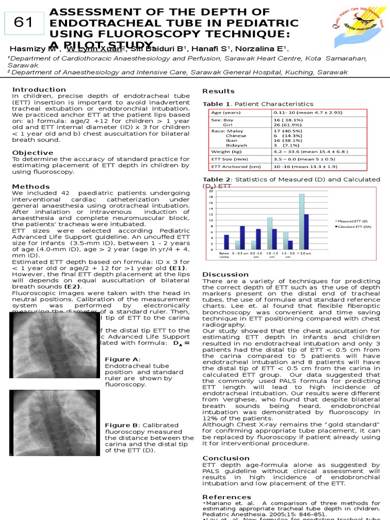 Pediatric ETT Depth Assessment Study | PDF | Health Care | Medical ...