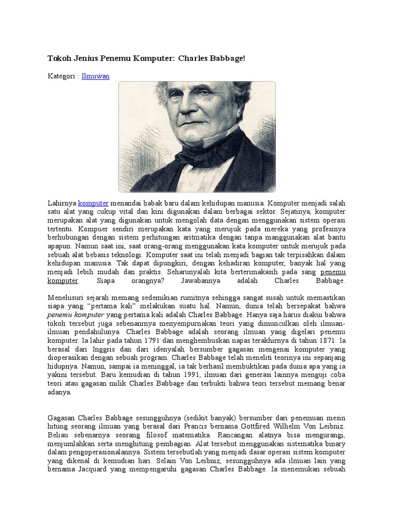 Tokoh Jenius Penemu Komputer | PDF