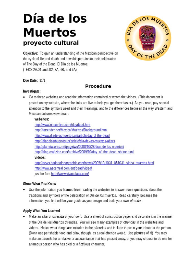 Dia de Los Muertos Project | PDF | Style (Fiction) | Grammar