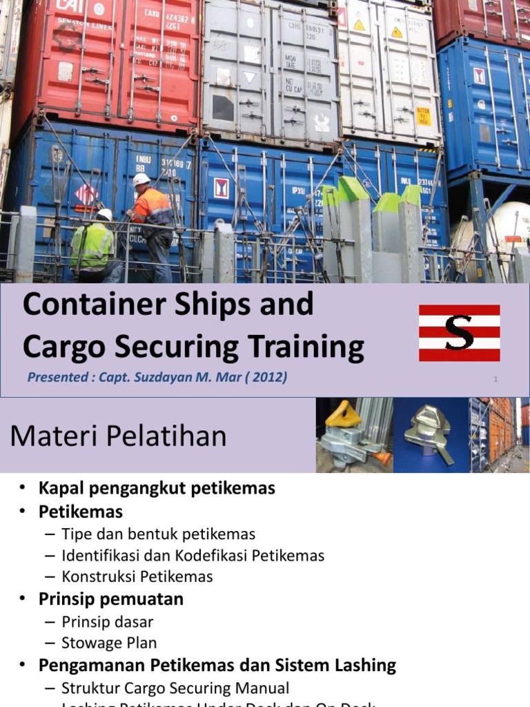 Container Ship and Cargo Securing in Indonesian | PDF