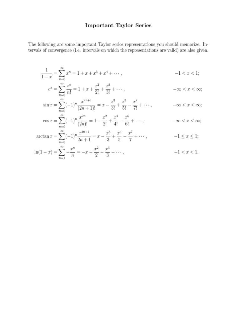 Taylor Series | PDF | Complex Analysis | Real Analysis