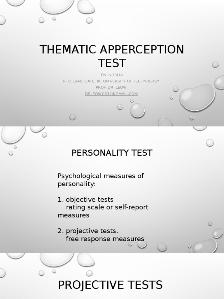 Thematic Apperception Test | PDF | Psychology