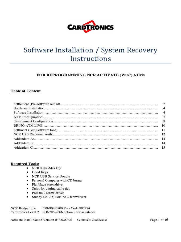 Activate Software ATM Installation - Win7 Ver 04 00 00 05 Kh5 | PDF ...
