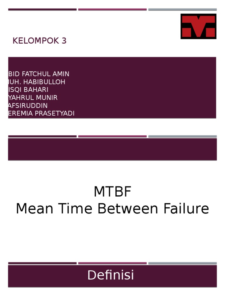 MTTF & MTBF & MTBR | PDF