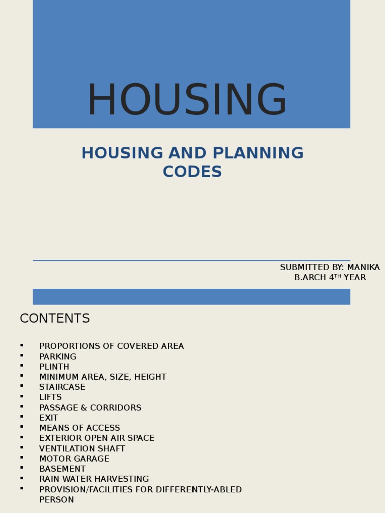 Housing: Housing and Planning Codes | Download Free PDF | Basement ...