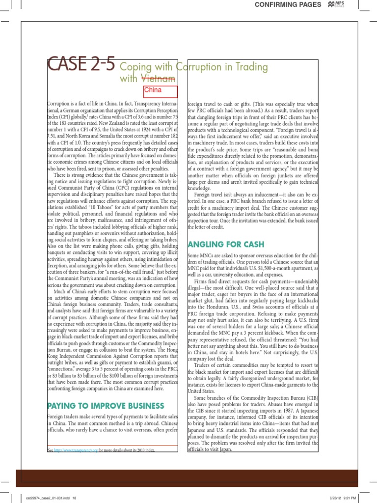 Case 2 5 Coping With Corruption in Trading With China | PDF ...