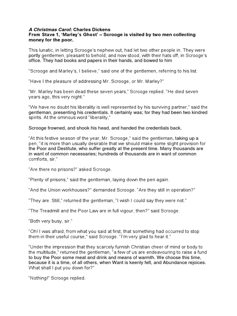 A Christmas Carol Sample Questions | PDF | Ebenezer Scrooge | A ...