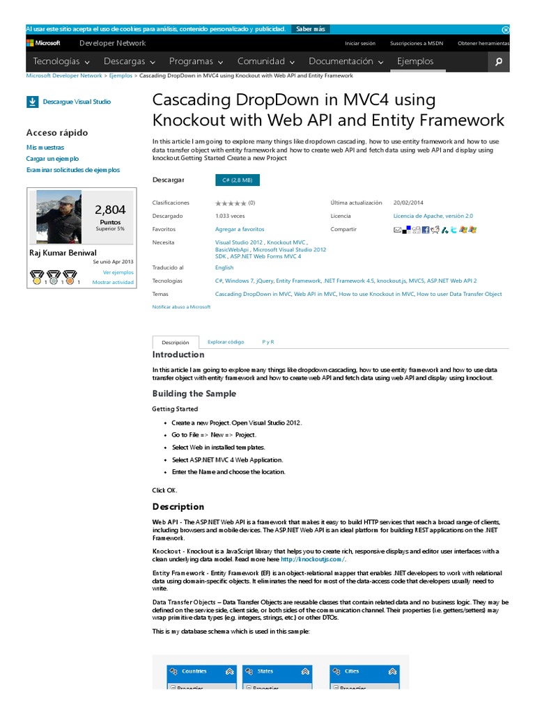 Cascading DropDown in MVC4 Using Knockout With Web API and Entity ... Cascading DropDown in MVC4 Using Knockout With Web API and Entity ...