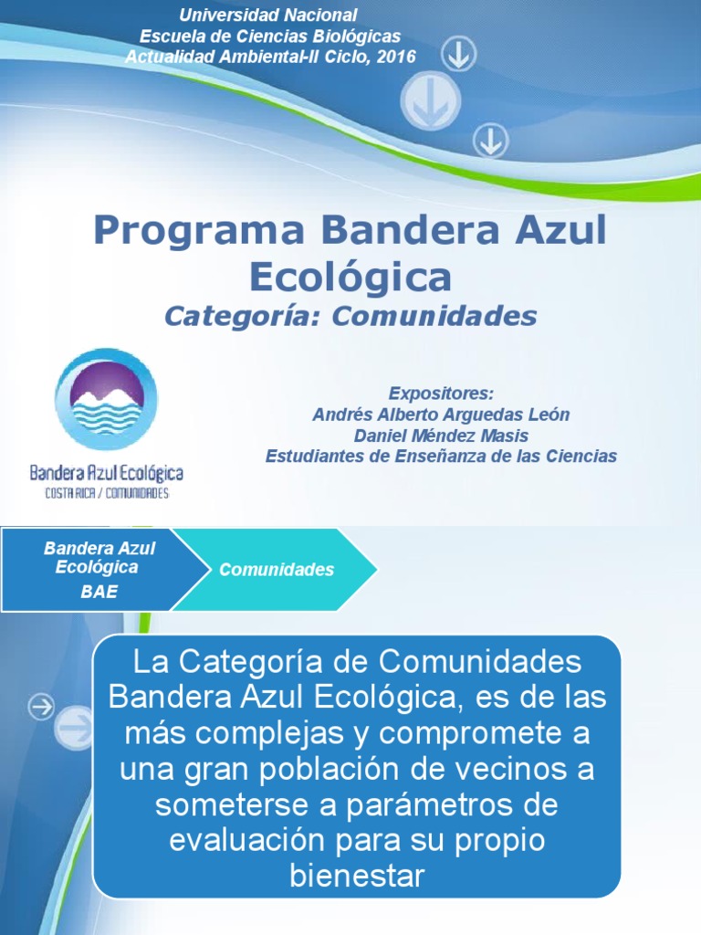 Bandera Azul Ecológica: Comunidades | PDF | Residuos | Agua subterránea