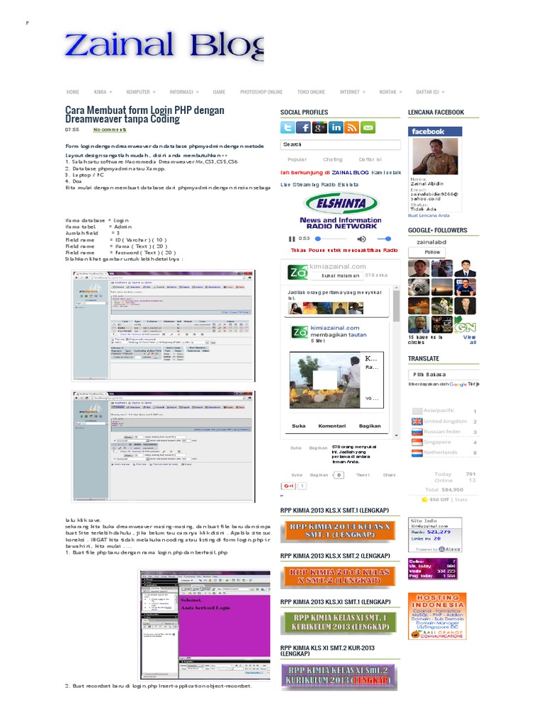Cara Membuat Form Login PHP Dengan Dreamweaver Tanpa Coding ...