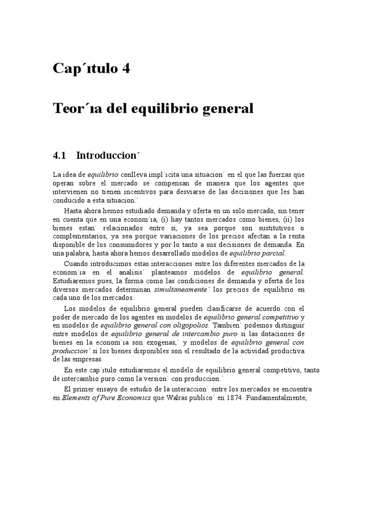 Modelos de Equilibrio | PDF | Teoría del equilibrio general | Mercado ...