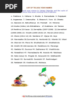 Tamil Year Names List | PDF | Solar System | Ancient Astronomy