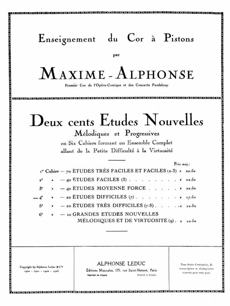 Maxime Alphonse Horn Etudes Book 4 | PDF