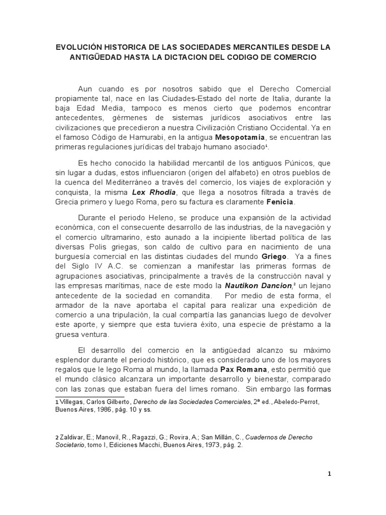 Evolución de Las Sociedades Mercantiles (Antiguedad Hasta Codigo de ... Evolución de Las Sociedades Mercantiles (Antiguedad Hasta Codigo de ...