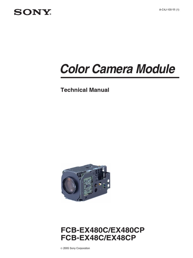 Technical Manual for Sony Color Camera Modules FCB-EX480C/EX480CP and ...