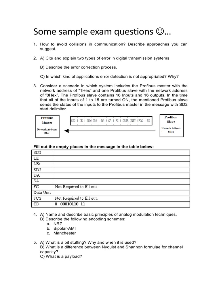Some Sample Exam Questions J | PDF