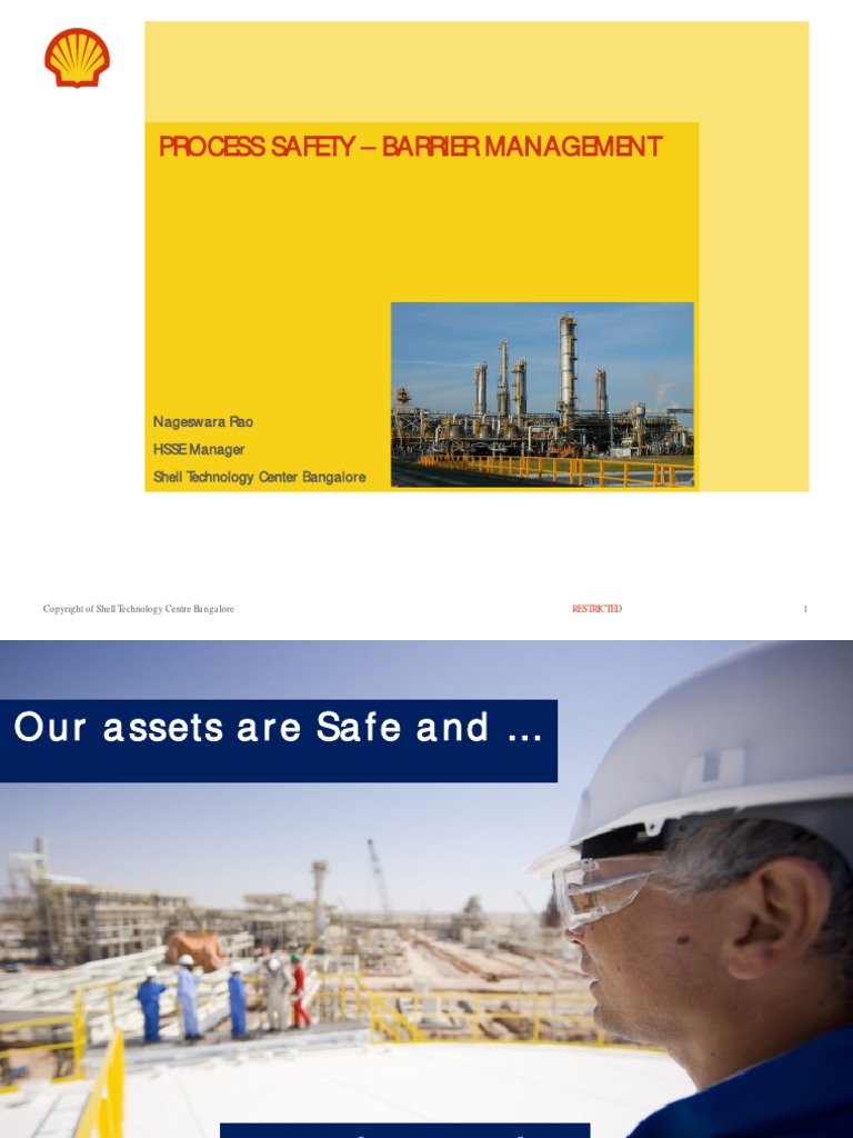 Process Safety - Barrier Management: Nageswara Rao HSSE Manager Shell ...