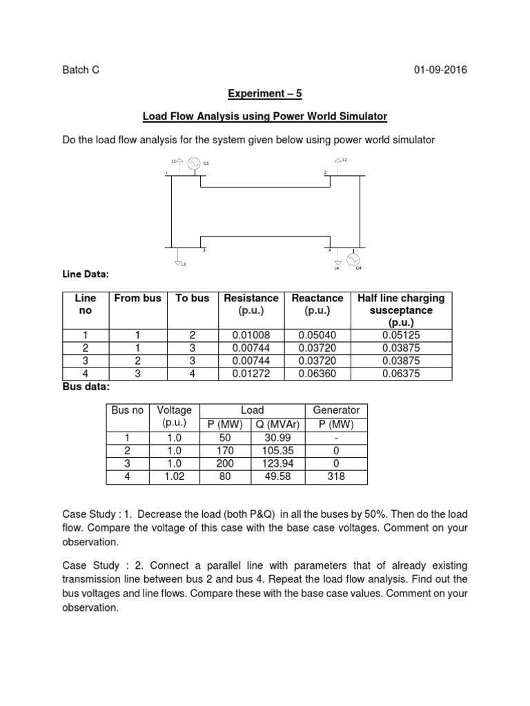Experiment - 5 Load Flow Analysis Using Power World Simulator | PDF ...