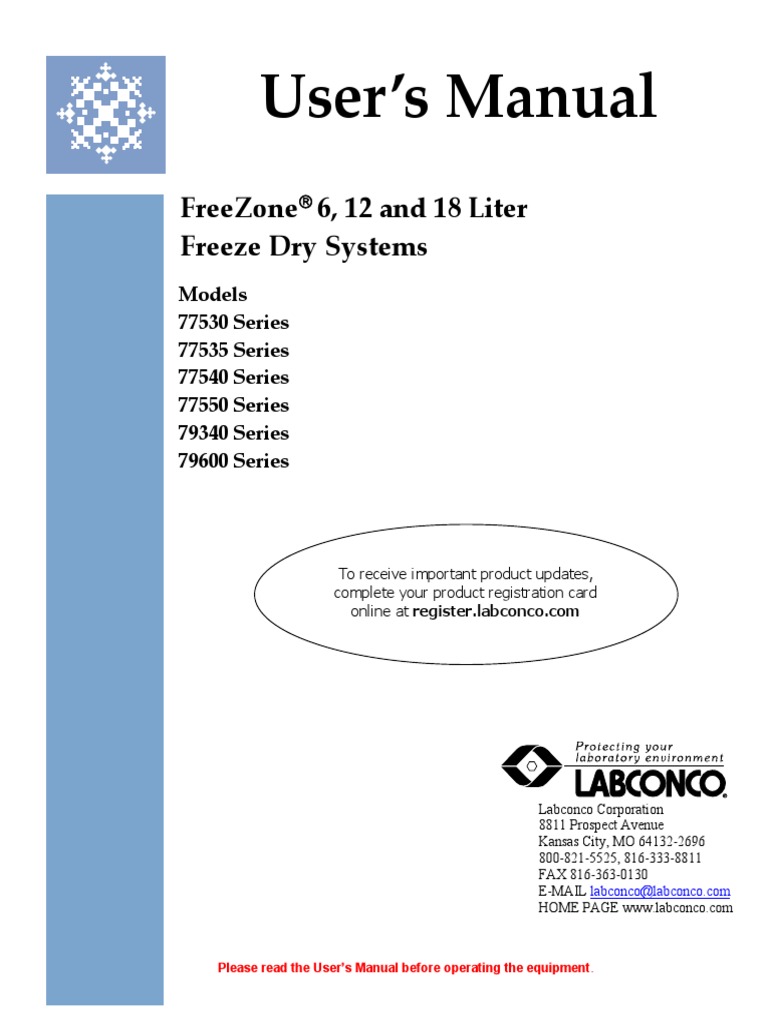 Labconco Manual Liofilizadora | PDF | Freeze Drying | Ac Power Plugs ...