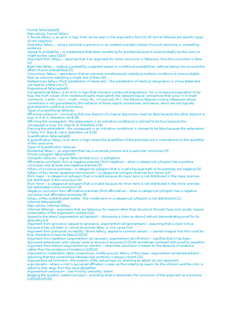 Formal Fallacies | PDF | Fallacy | Argument