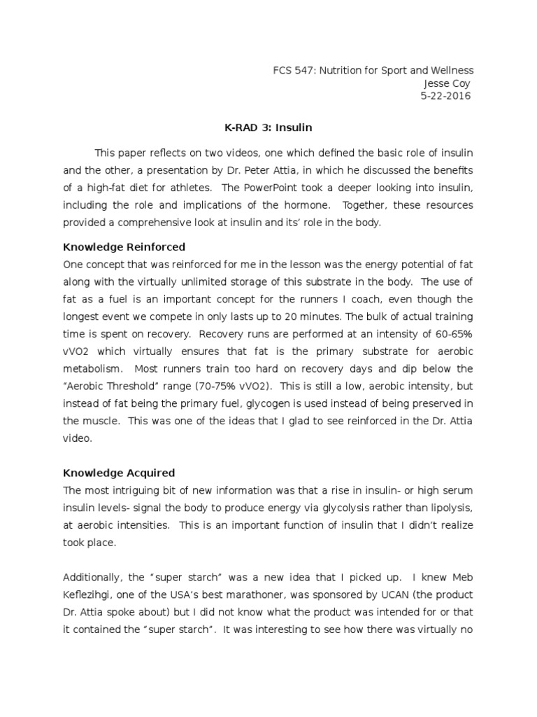 K-Rad 3 | PDF | Insulin | Aerobic Exercise