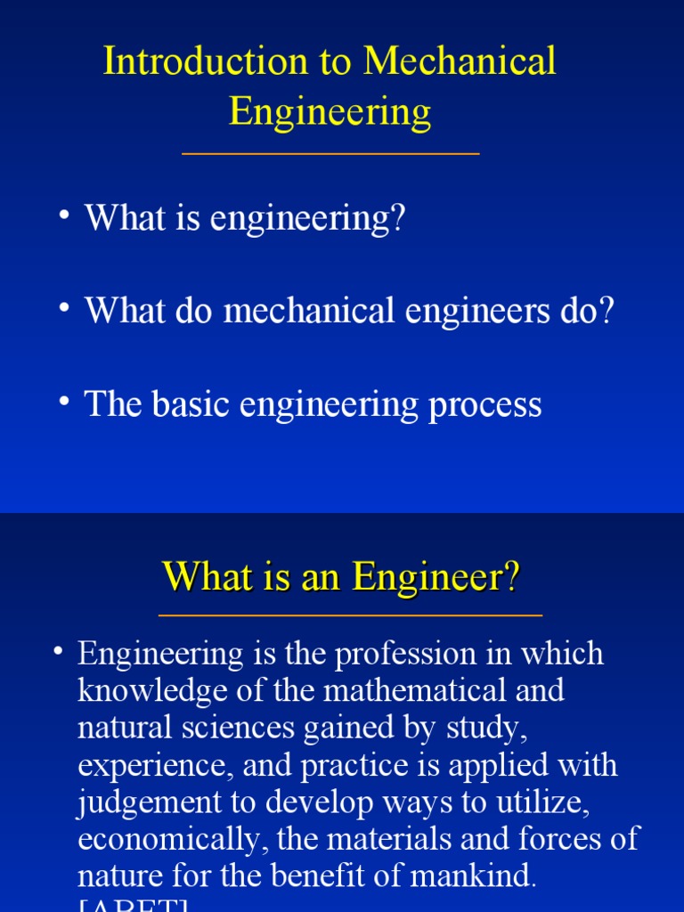 Introduction to Engineering | Engineer | Engineering
