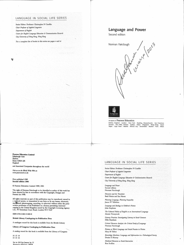 Fairclough Language and Power | PDF | Languages