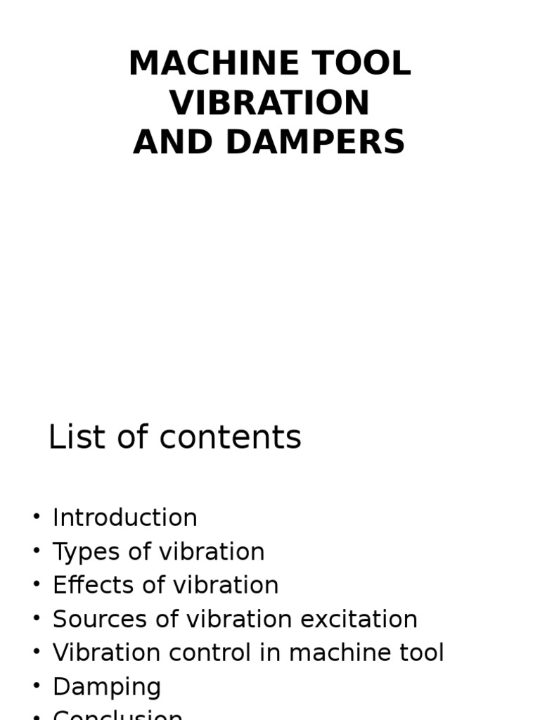 Vibration Control in Machine Tools | PDF | Belt (Mechanical) | Stiffness