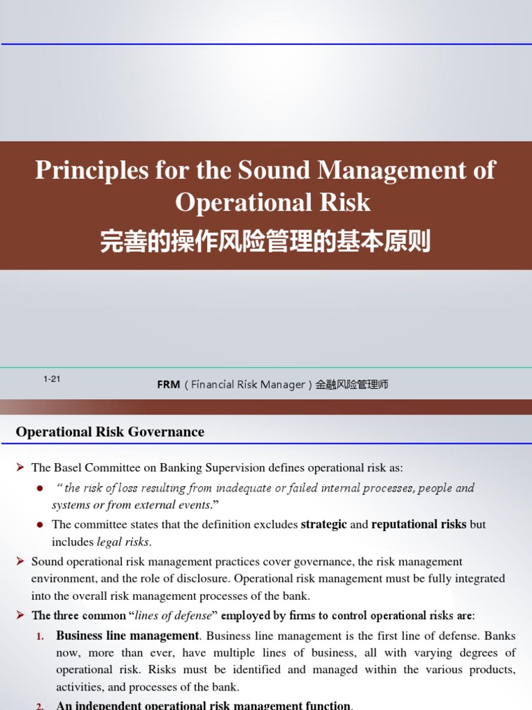 38 Principles+for+Sound+Management+of+Operational+Risk | PDF ...