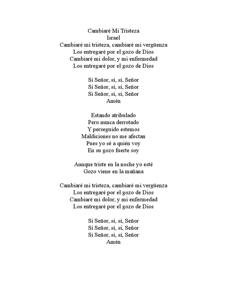 Cambiaré Mi Tristeza | PDF