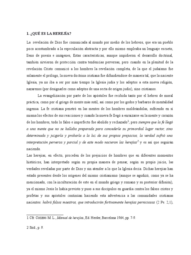 La naturaleza y el papel de la herejía en la historia de la salvación ...