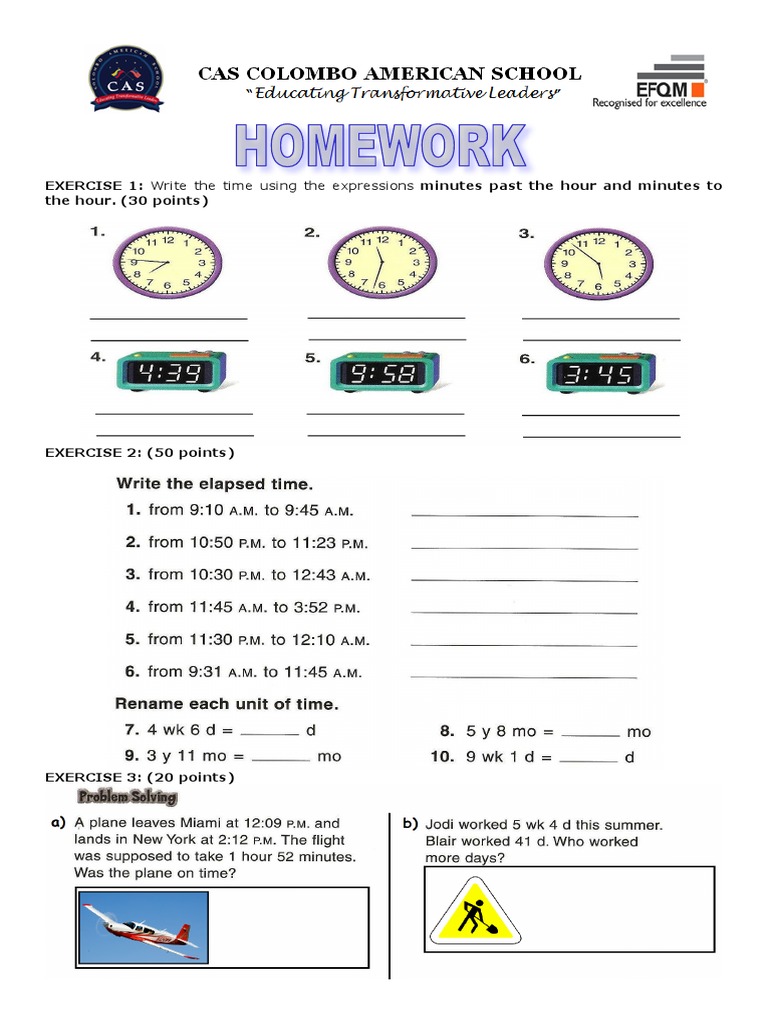 Time Homework | PDF