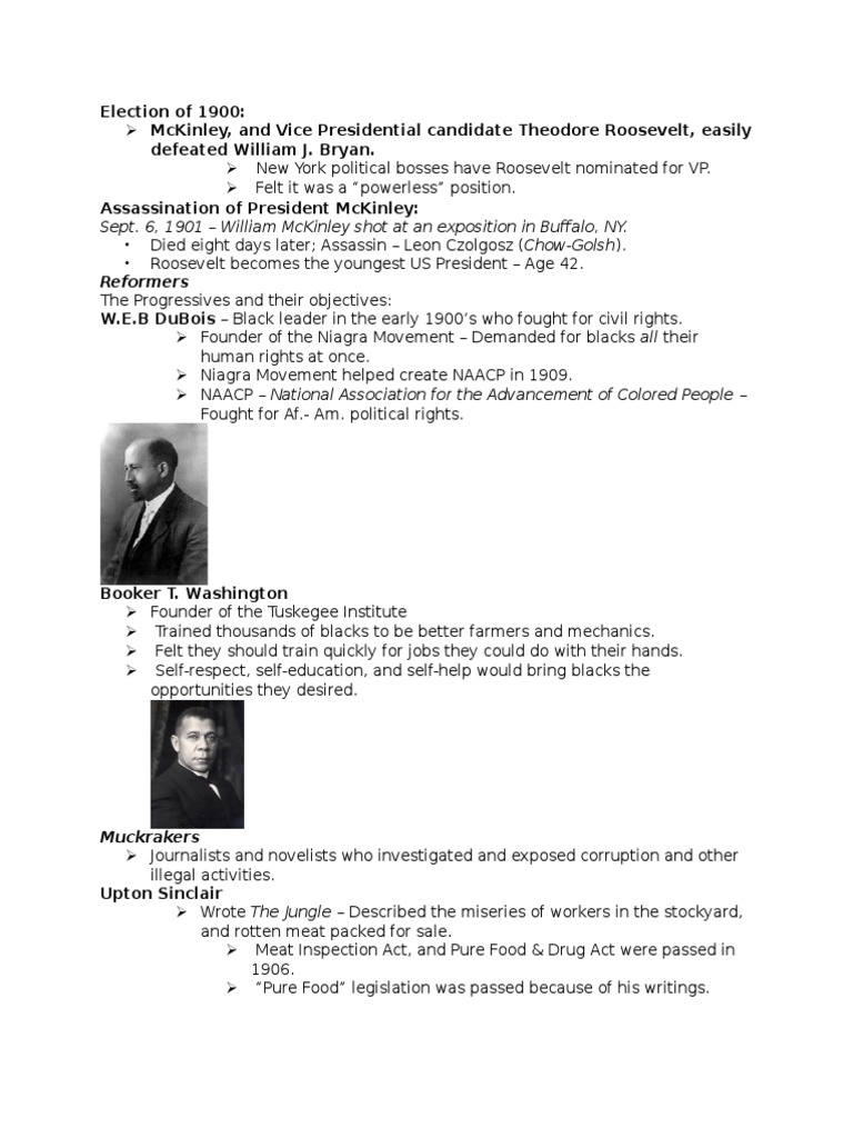 Notes 1 | PDF | Theodore Roosevelt | William Howard Taft
