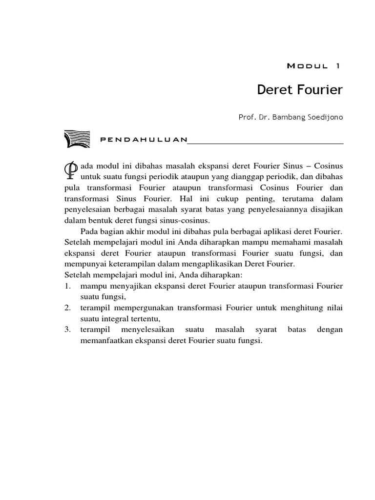 Ekspansi Deret Fourier dan Aplikasinya | PDF