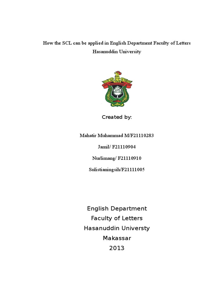 How The SCL Can Be Applied in English Department Faculty of Letters ...