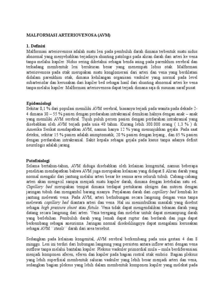 Malformasi Arteriovenosa | PDF
