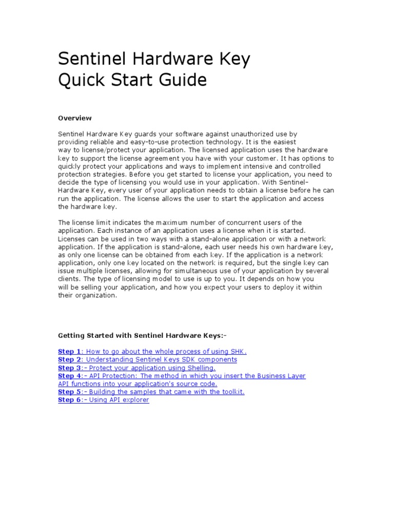 Sentinel Hardware Key | PDF | Command Line Interface | Application ...