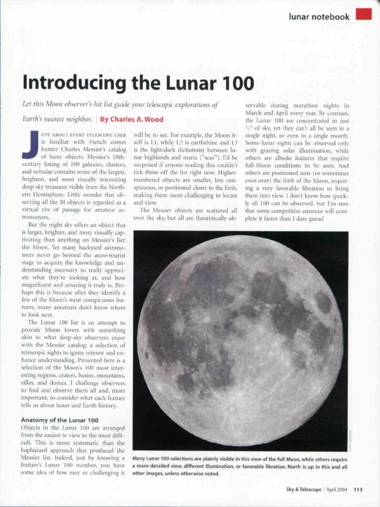 Introducing the Lunar 100: A Guide to the 100 Most Interesting Lunar ...