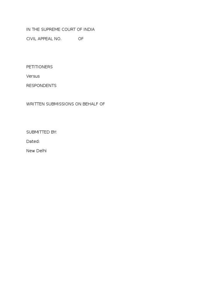 Written Submission Format for Delhi High Court | PDF