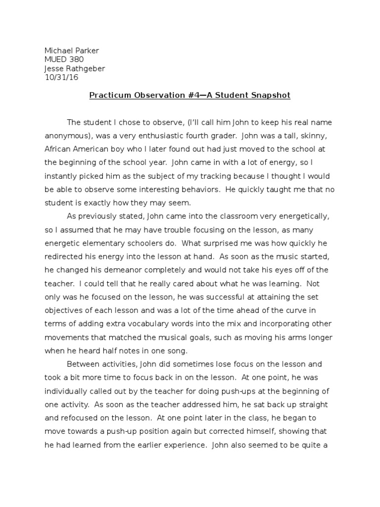 Practicum 4 Reflection | PDF | Conversation | Teachers