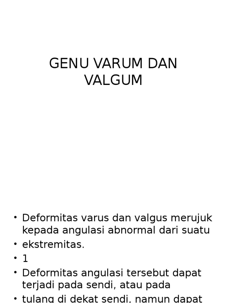Genu Varum Dan Valgum | PDF